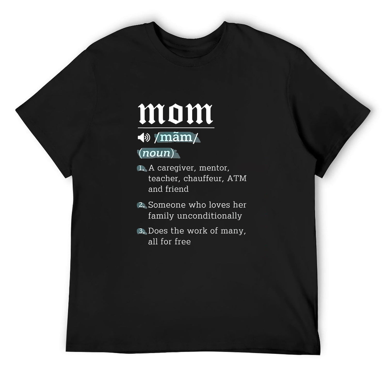 Mom Noun Definition Funny Mama Mothers Day Mother Love Wife Round Neck ...