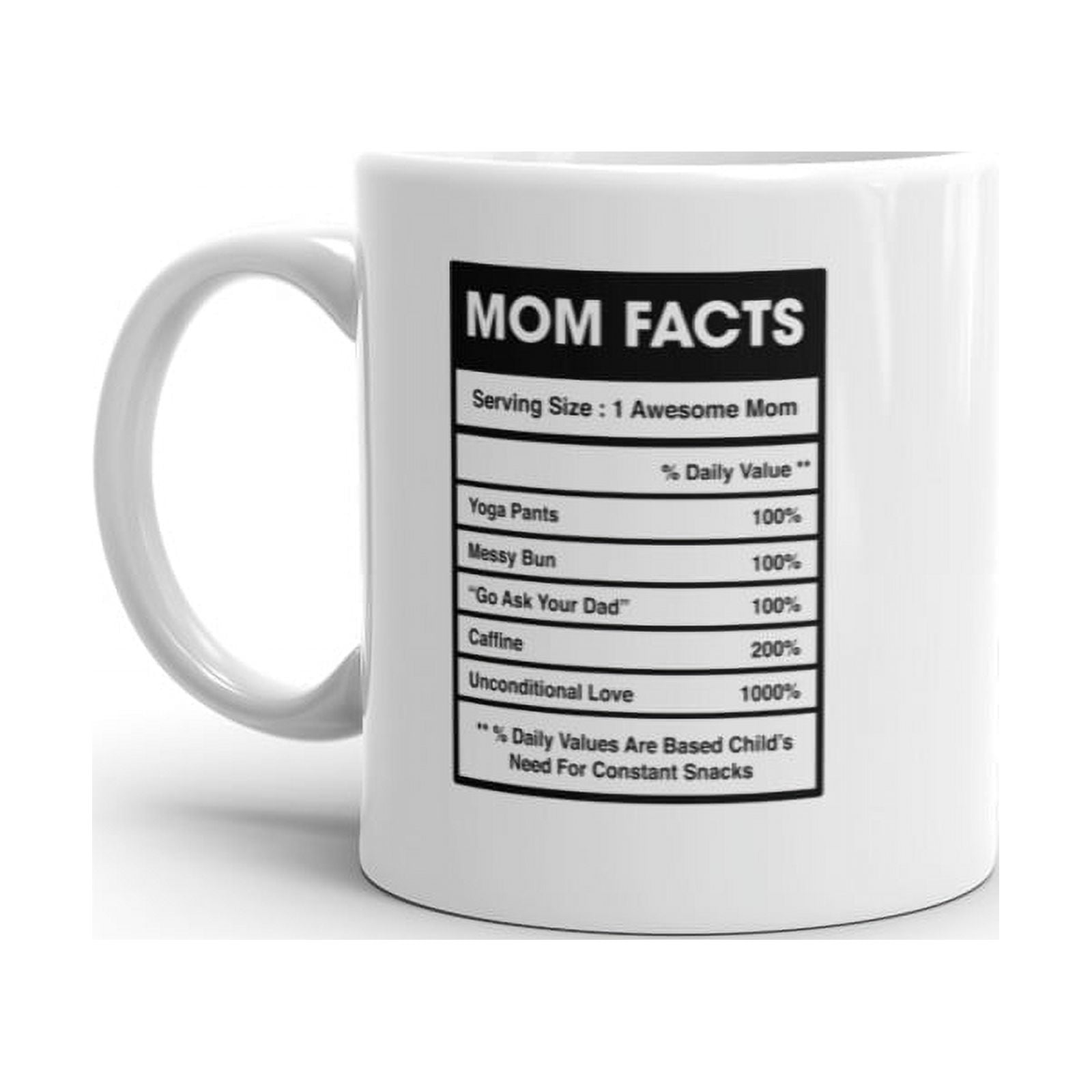 Mom Nutrition Facts Mug Funny Sarcastic Mother's Day Family Humor ...