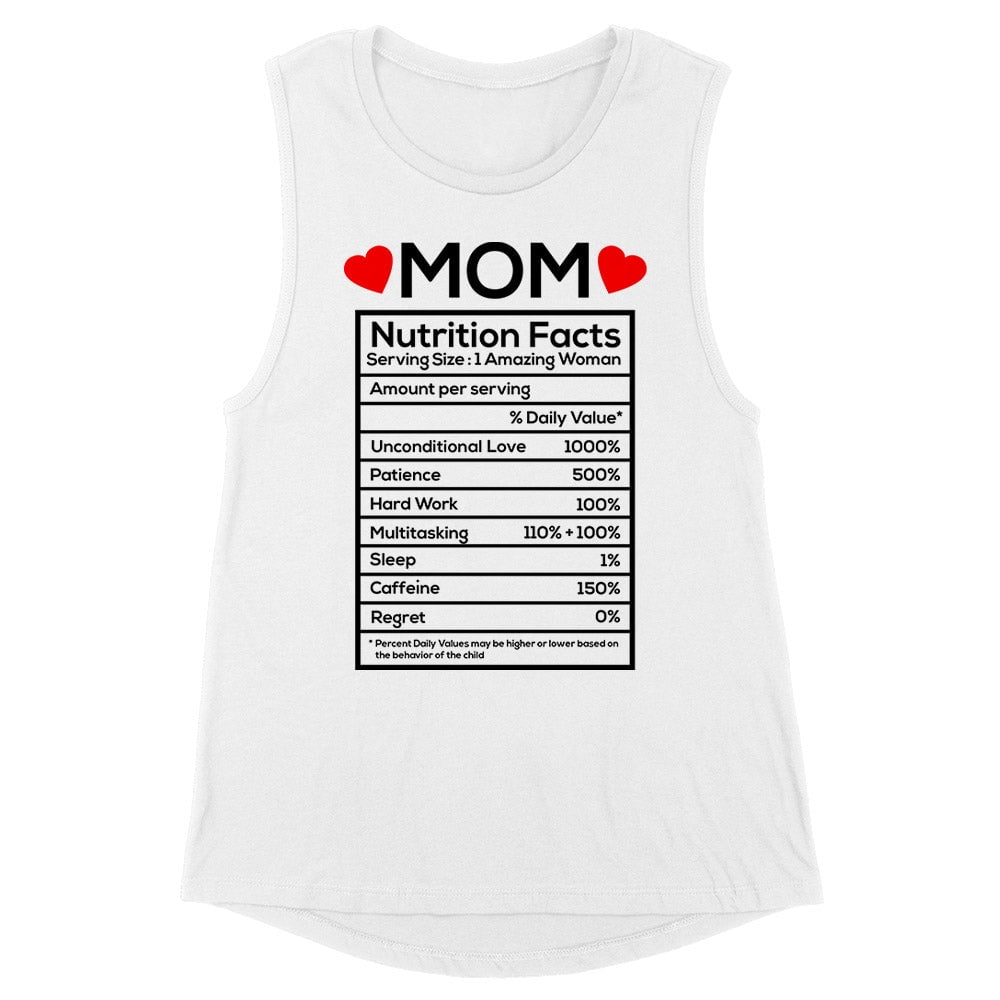 Mom Nutrition Facts Women's Muscle Tank Large White - Walmart.com