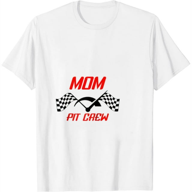 Mom Pit Crew Race Track Dual Flag Car Racing Mama Womens Raglan ...