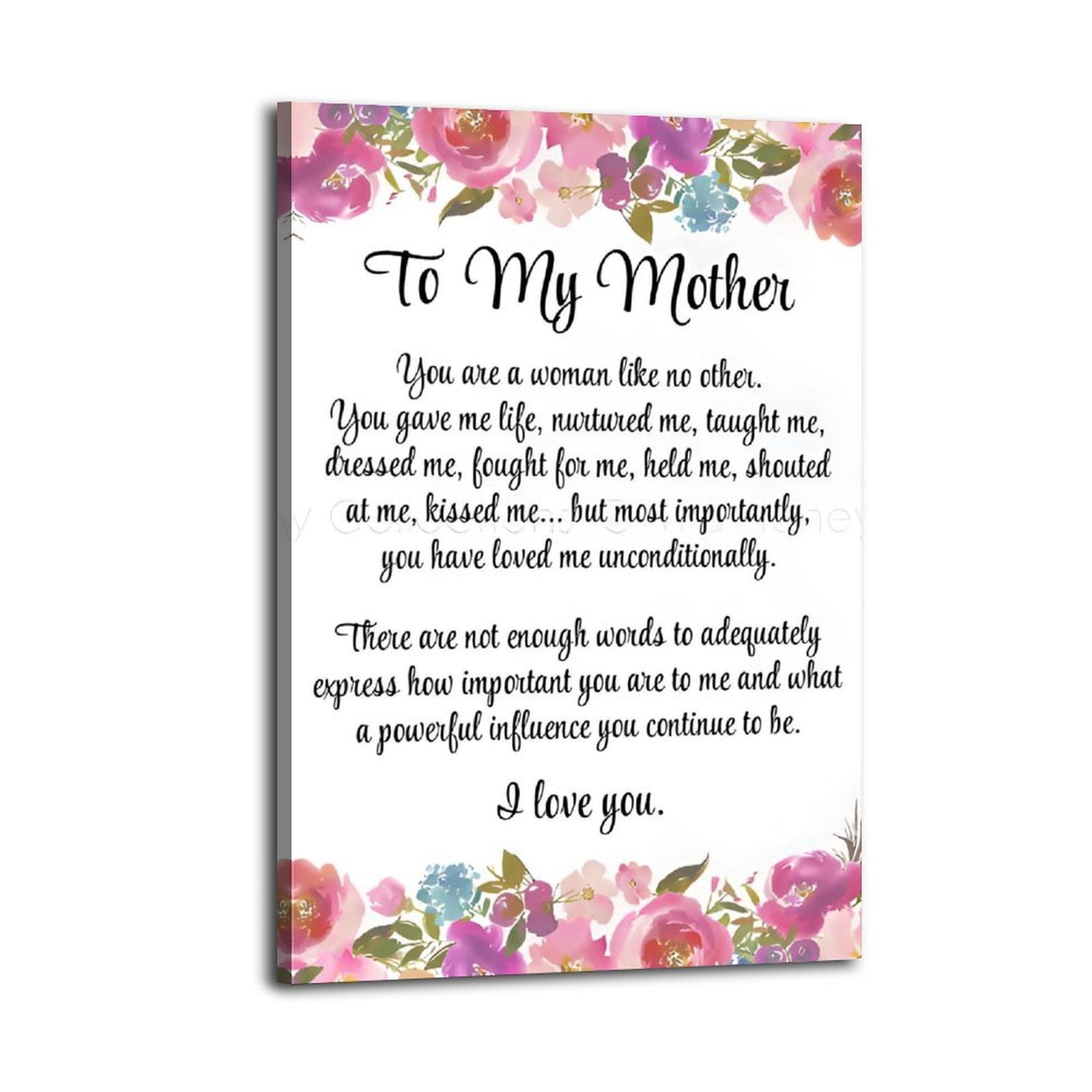 Mom Poem, To My Mother, Printable Gift for Mom Poster Great Wall Art ...