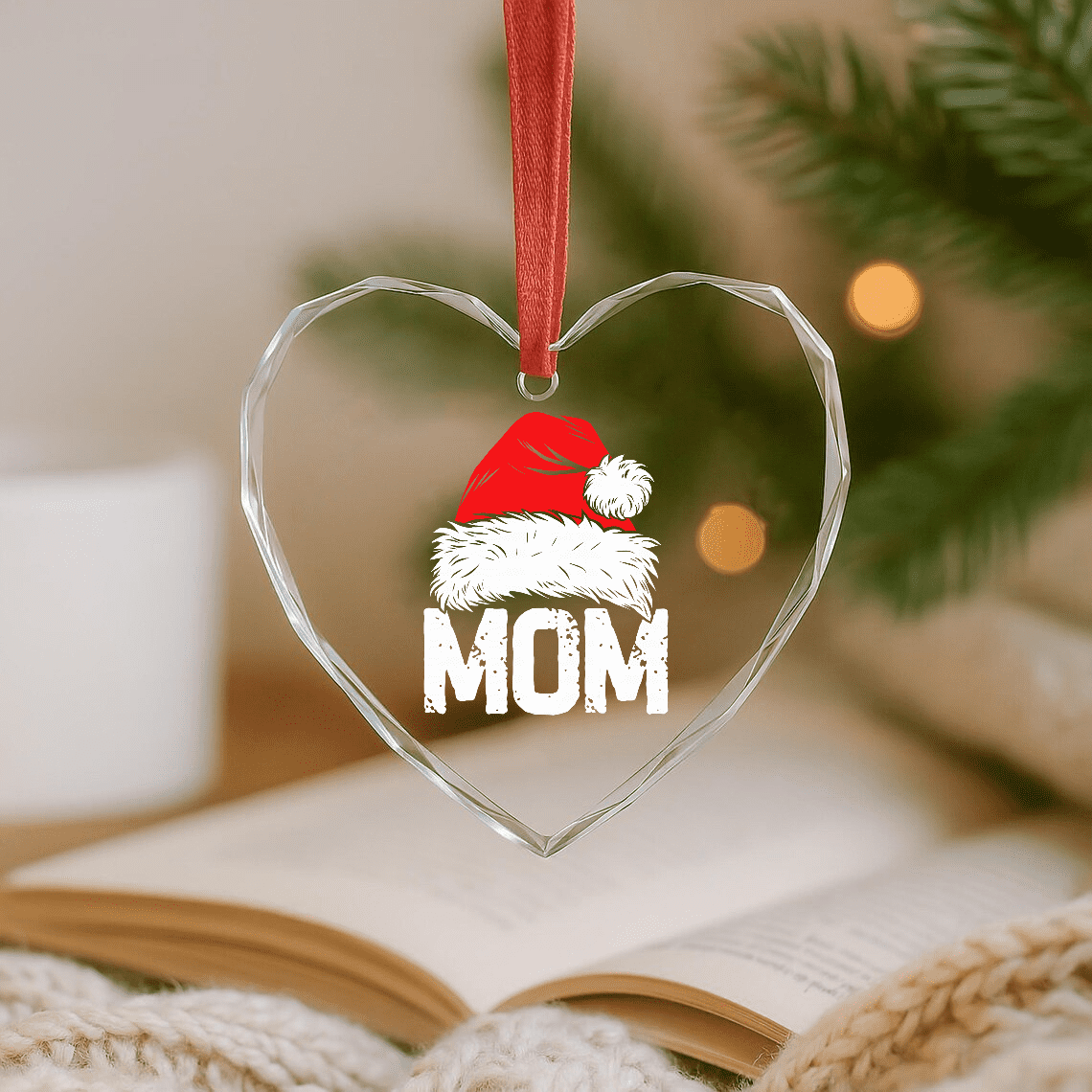 Mom Santa Family Mama Mother Ornament, Crystal Glass Ornament - Walmart.com