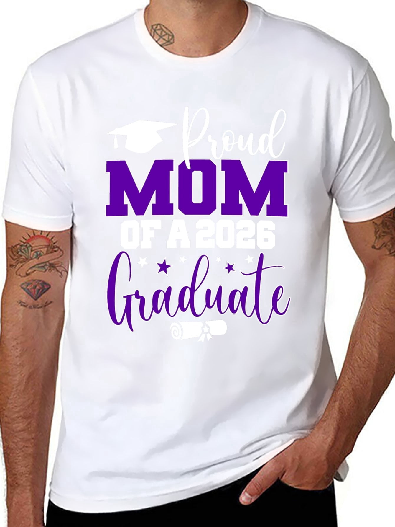 Mom Senior 2026 Proud Mom of A Class of 2026 Graduate T-Shirt - White ...