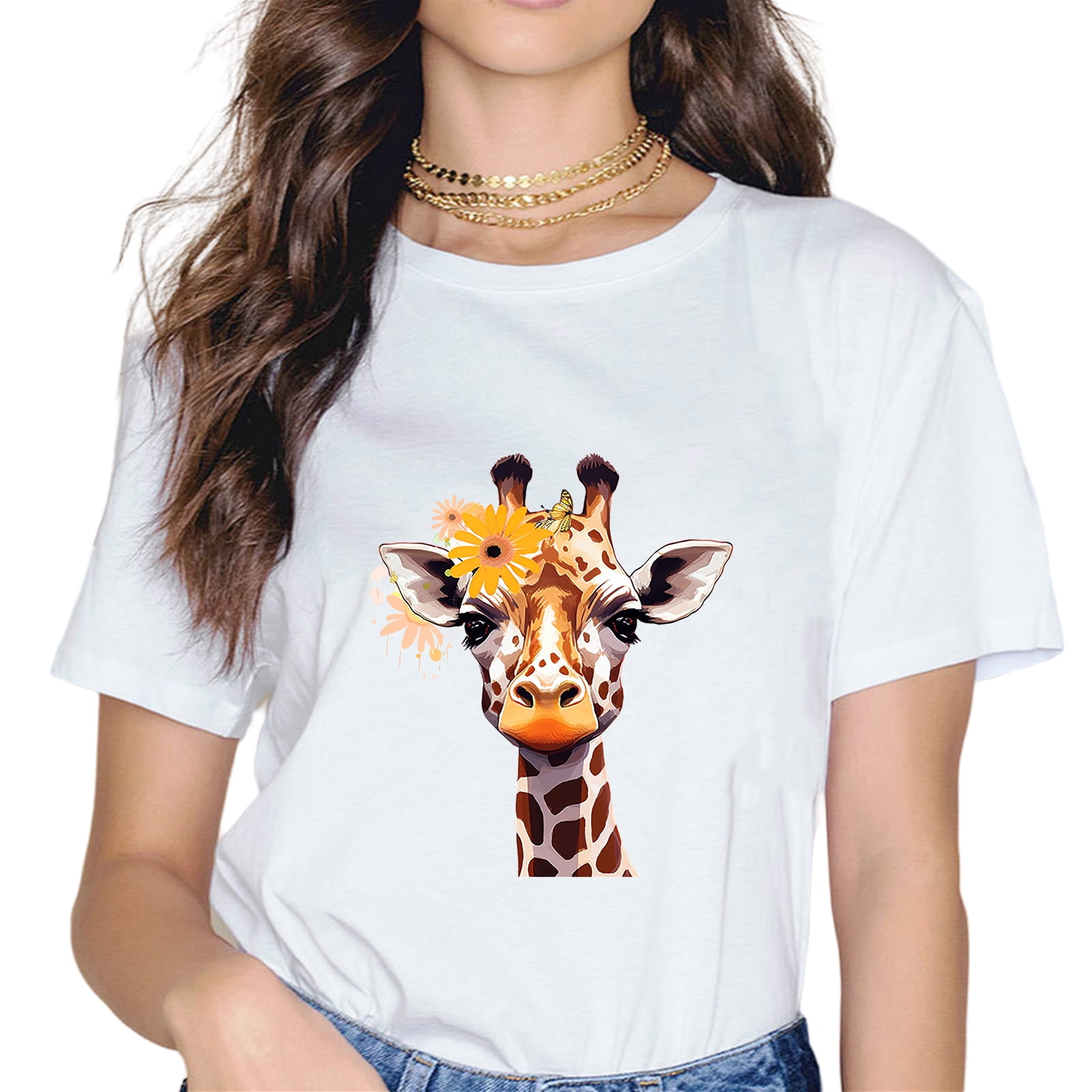 Mom Sunflower Gift Safari Africa Animal Giraffe T-Shirt - Walmart.com