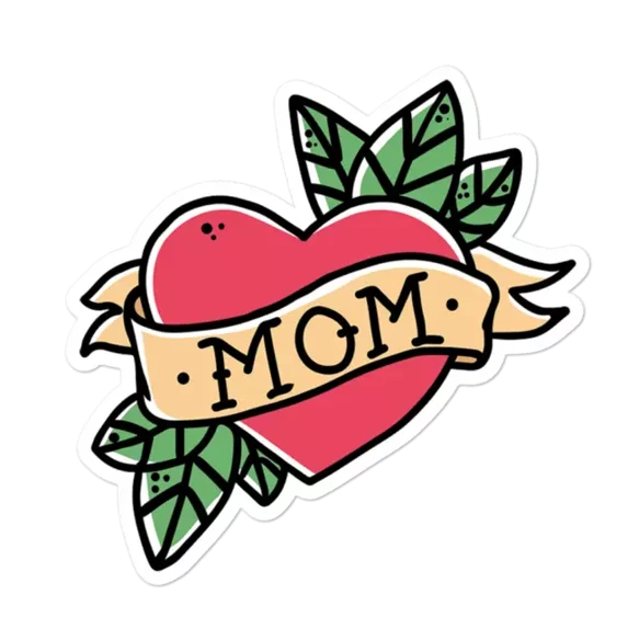 Mom Tattoo Sticker Vinyl Americana Old School Phone Decal Water Bottle ...