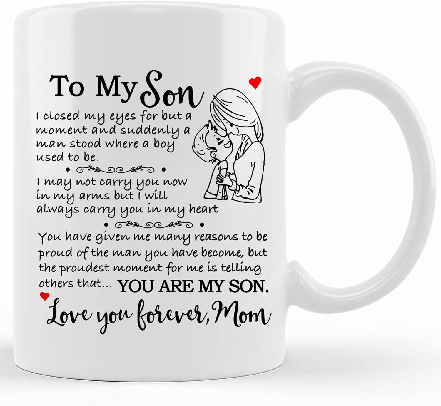 Mom's Love Mug for Son, Graduation/Birthday/Christmas Gift, Ceramic ...