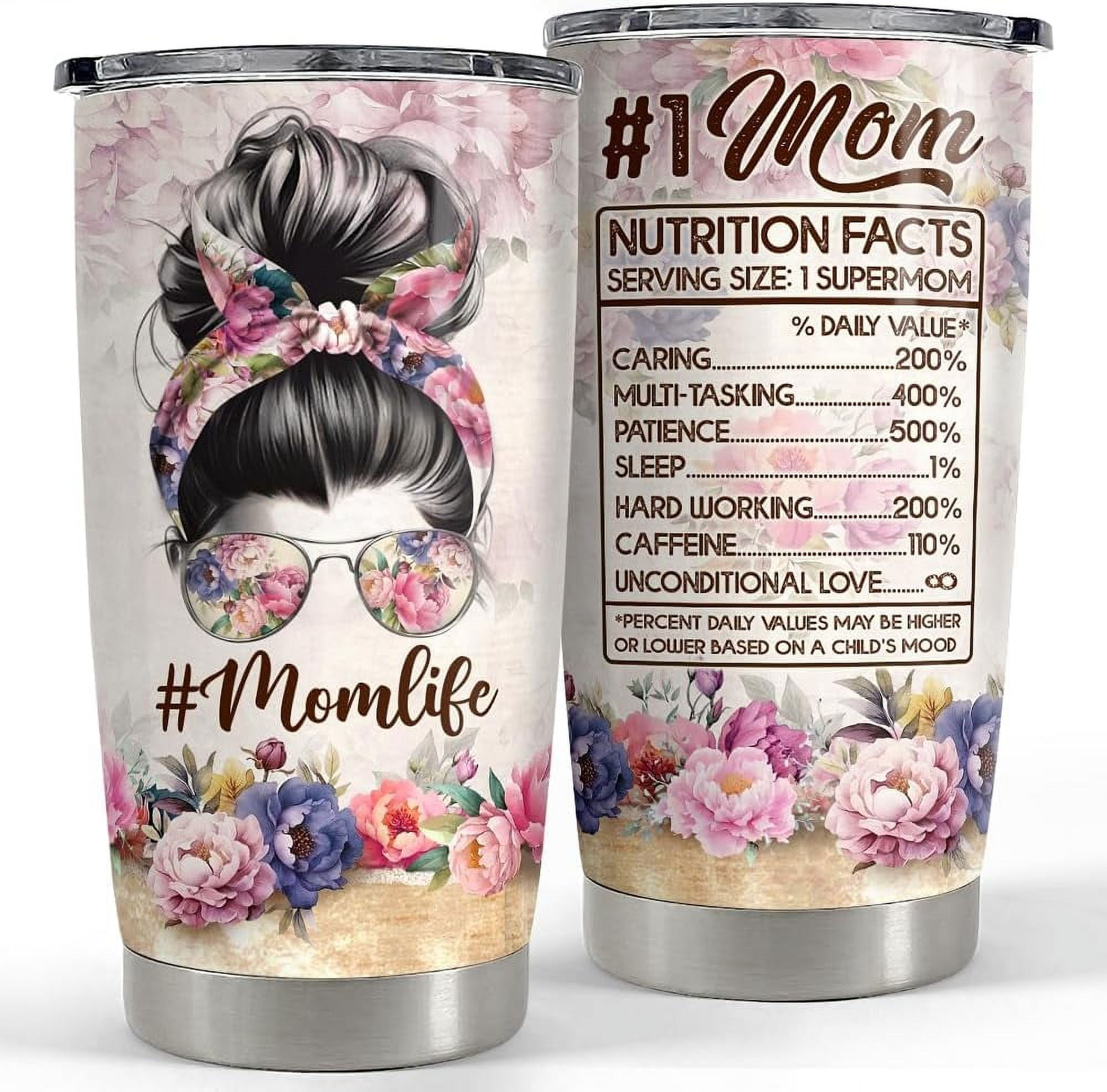 Mom Tumbler 20oz Stainless Steel Insulated Tumblers Coffee Travel Mug ...