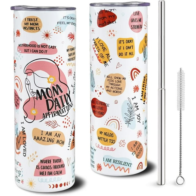 Mom Tumbler With Straw and Lid,Mom Daily Affirmations Tumbler Cup,Best ...