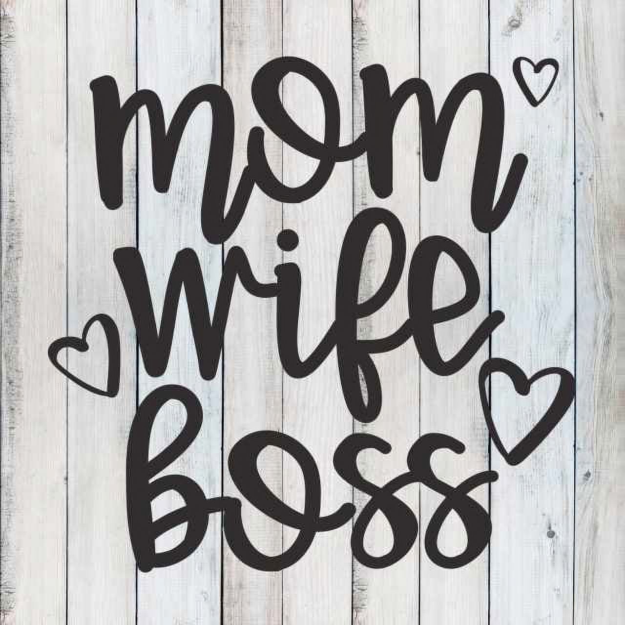 Mom Wife Boss Rustic Farmhouse Style White Wood Sign Wall Décor Gift 8 ...