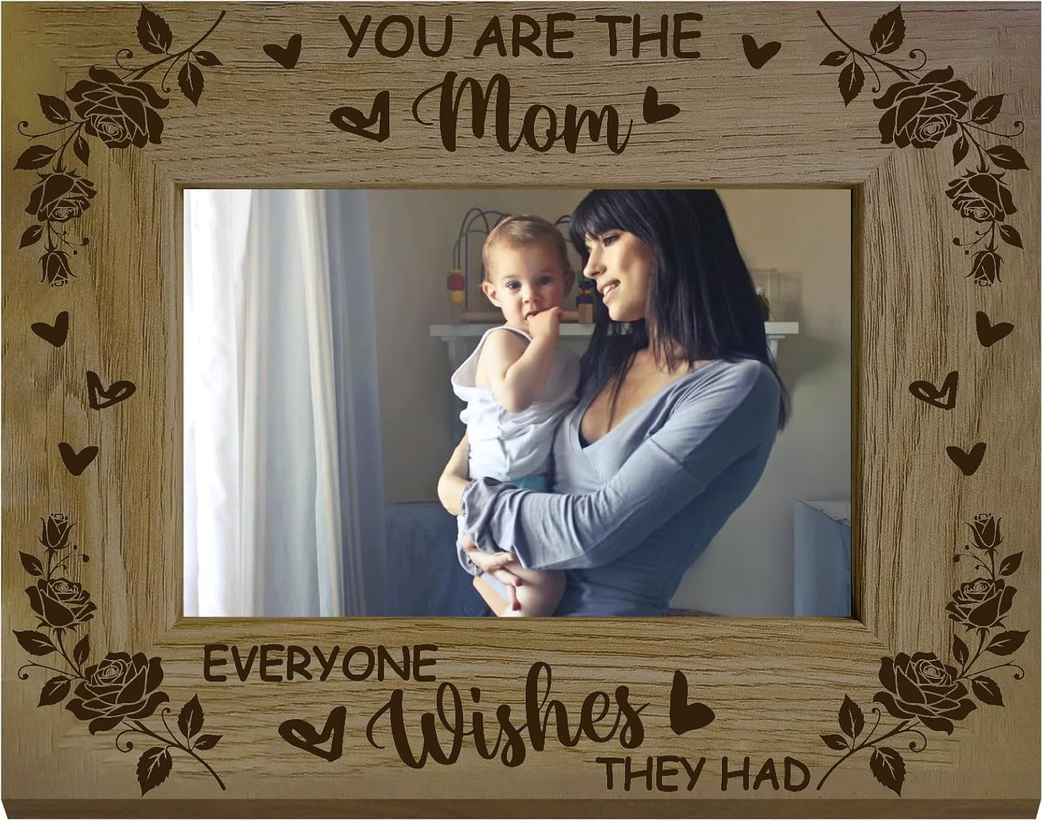 Mom Wood Frame Engraved Wooden Photo Frames Natural Vintage You are The ...