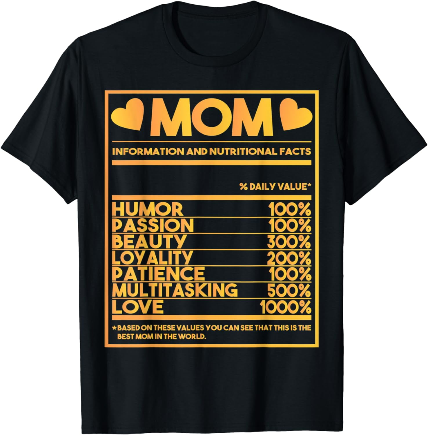 Mom nutrition facts T-Shirt - Walmart.com