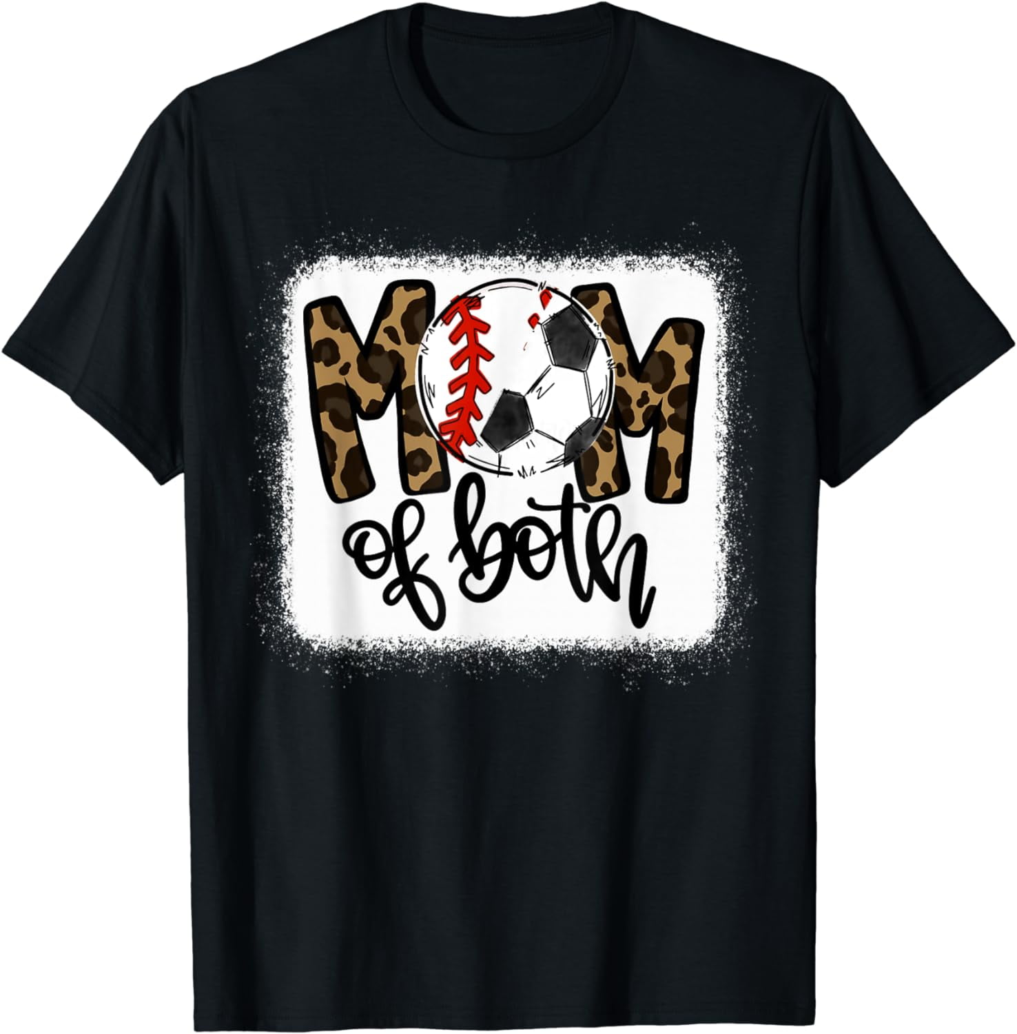 Mom of Both Leopard Baseball Soccer T-Shirt - Walmart.com