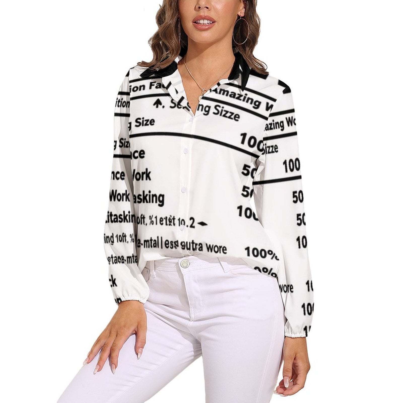 Mom's Amazing Traits Vntage Casual Long Sleeve Shirt Blouse Woman ...