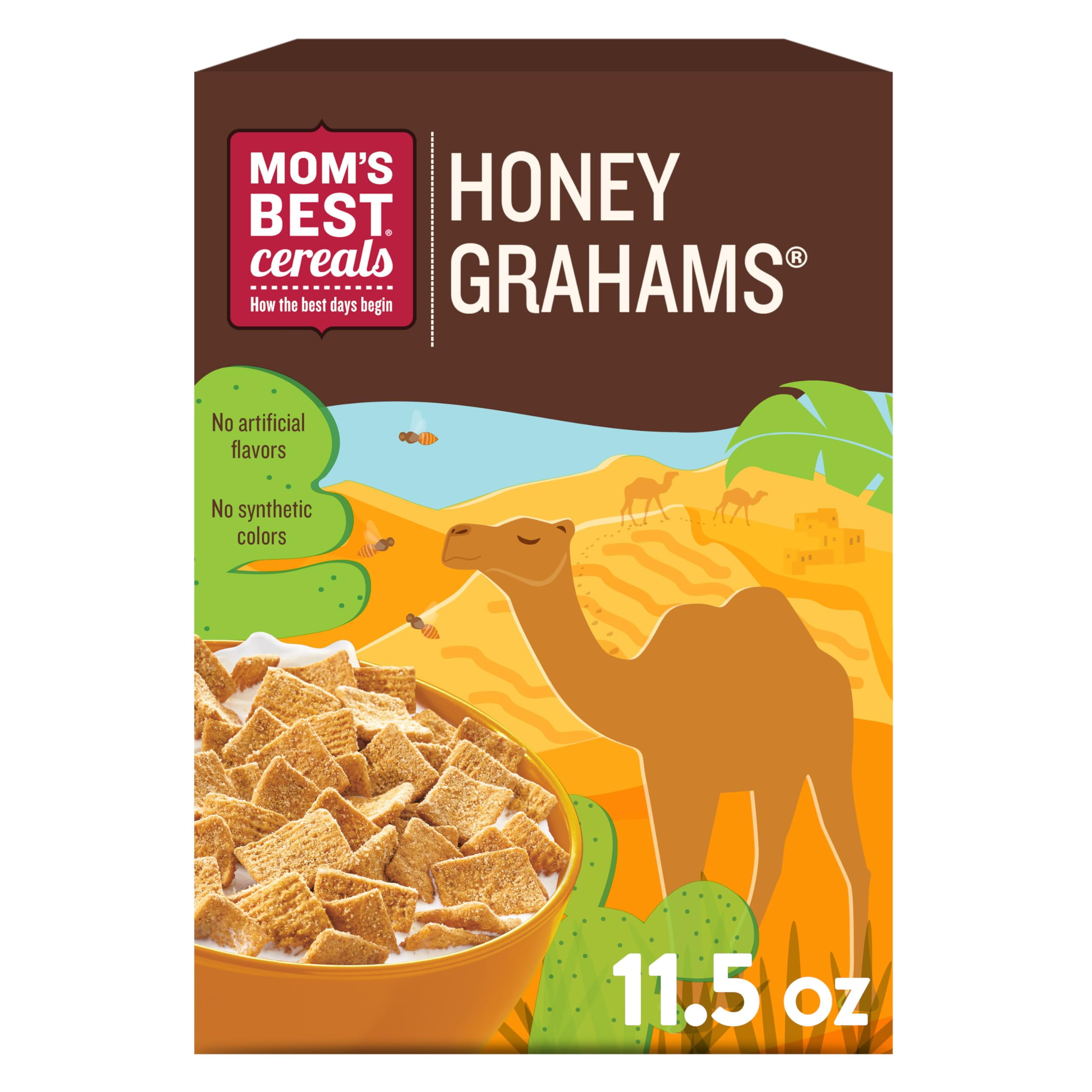 Mom's Best Honey Grahams TSF6 Breakfast Cereal, Honey Graham Made with ...