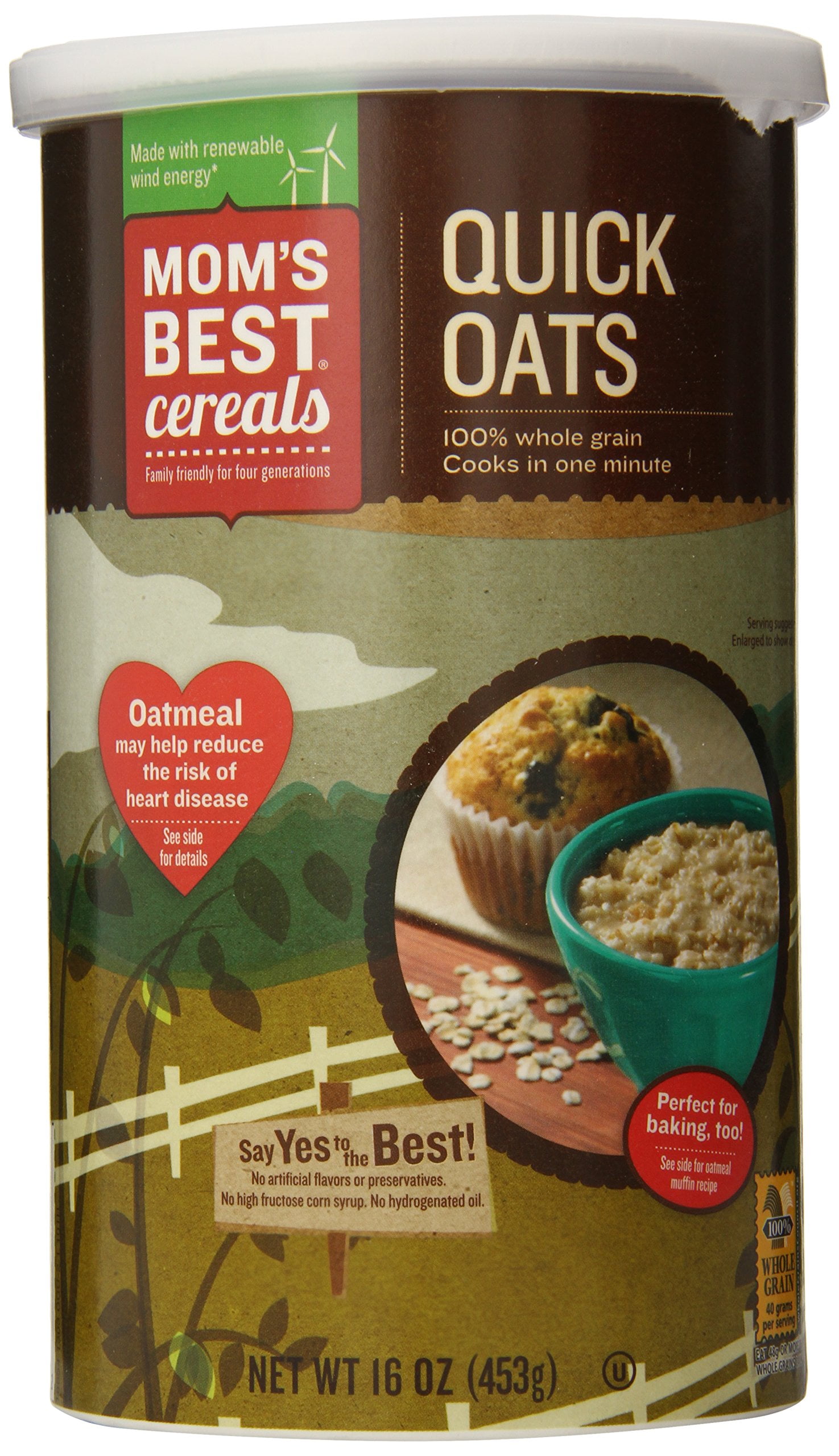 Mom's Best Quick Oats, 16 Ounce (Pack of 12) - Walmart.com