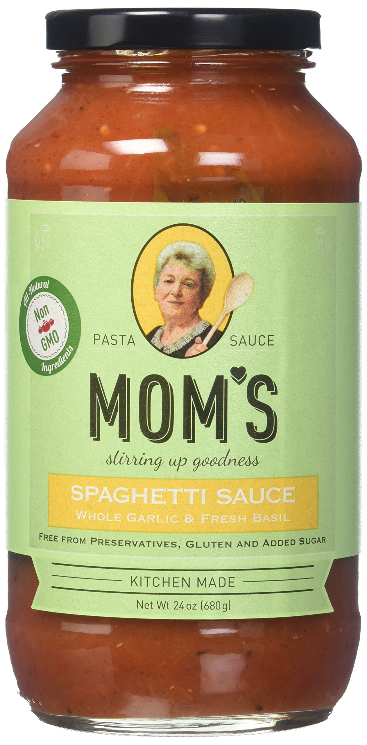Mom's All-Natural Non-GMO Garlic & Basil Spaghetti Sauce, 24 Oz (Pack of 6) - Walmart.com