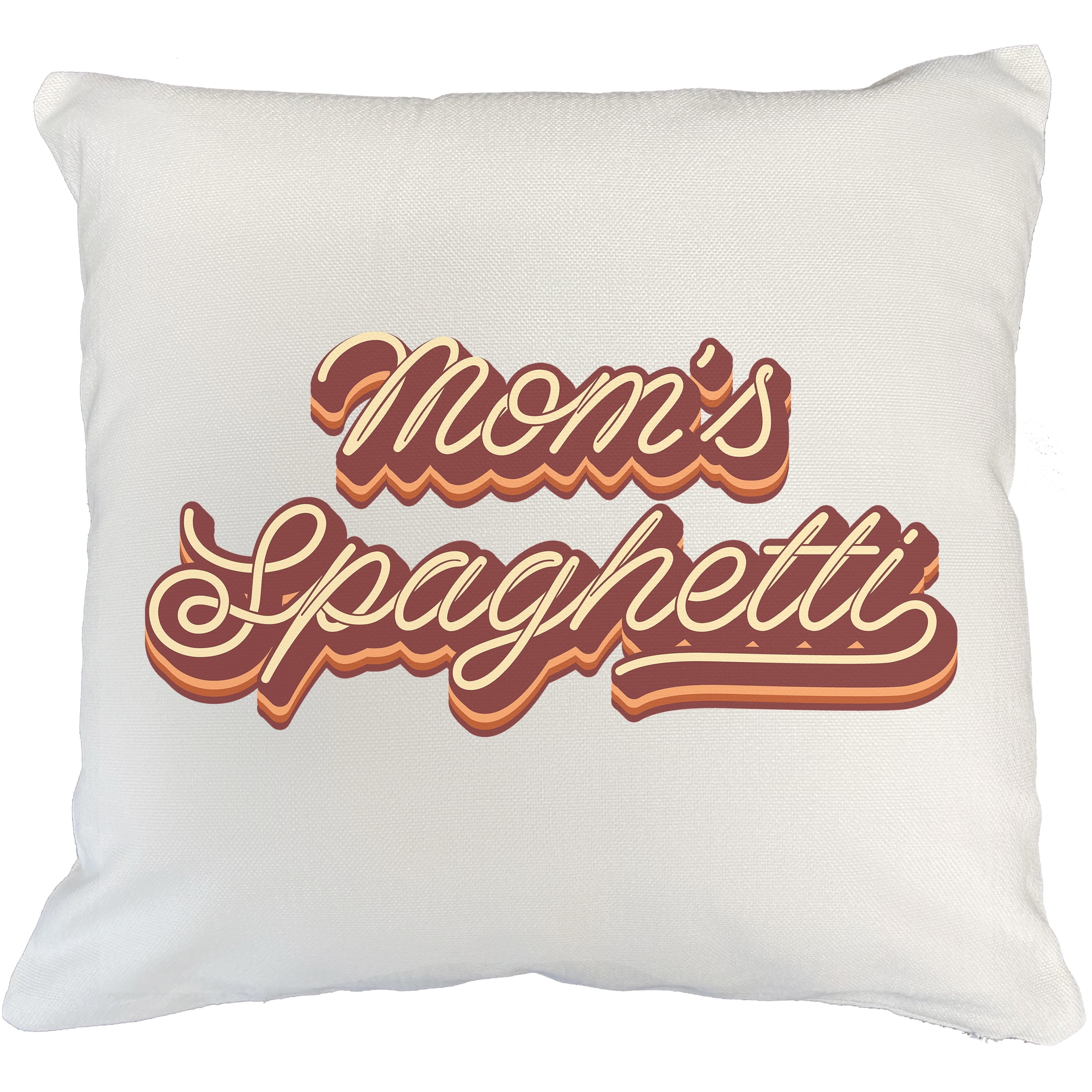 Mom's Spaghetti, Pasta Font, White Pillow Case 20X20 IN - Walmart.com