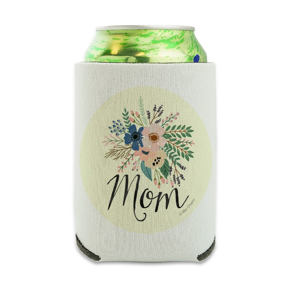 Mom with Flowers Mother's Day Can Cooler - Drink Sleeve Hugger ...