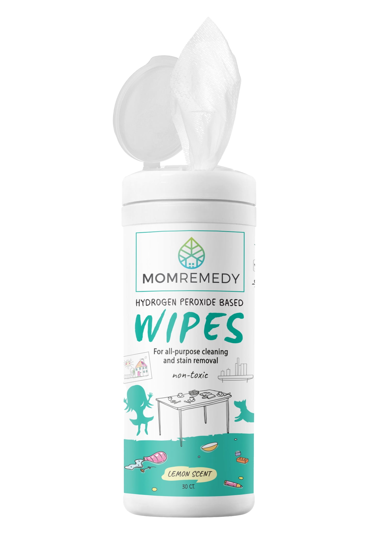 MomRemedy Hydrogen Peroxide Wipes | For Stains & Cleaning | All ...