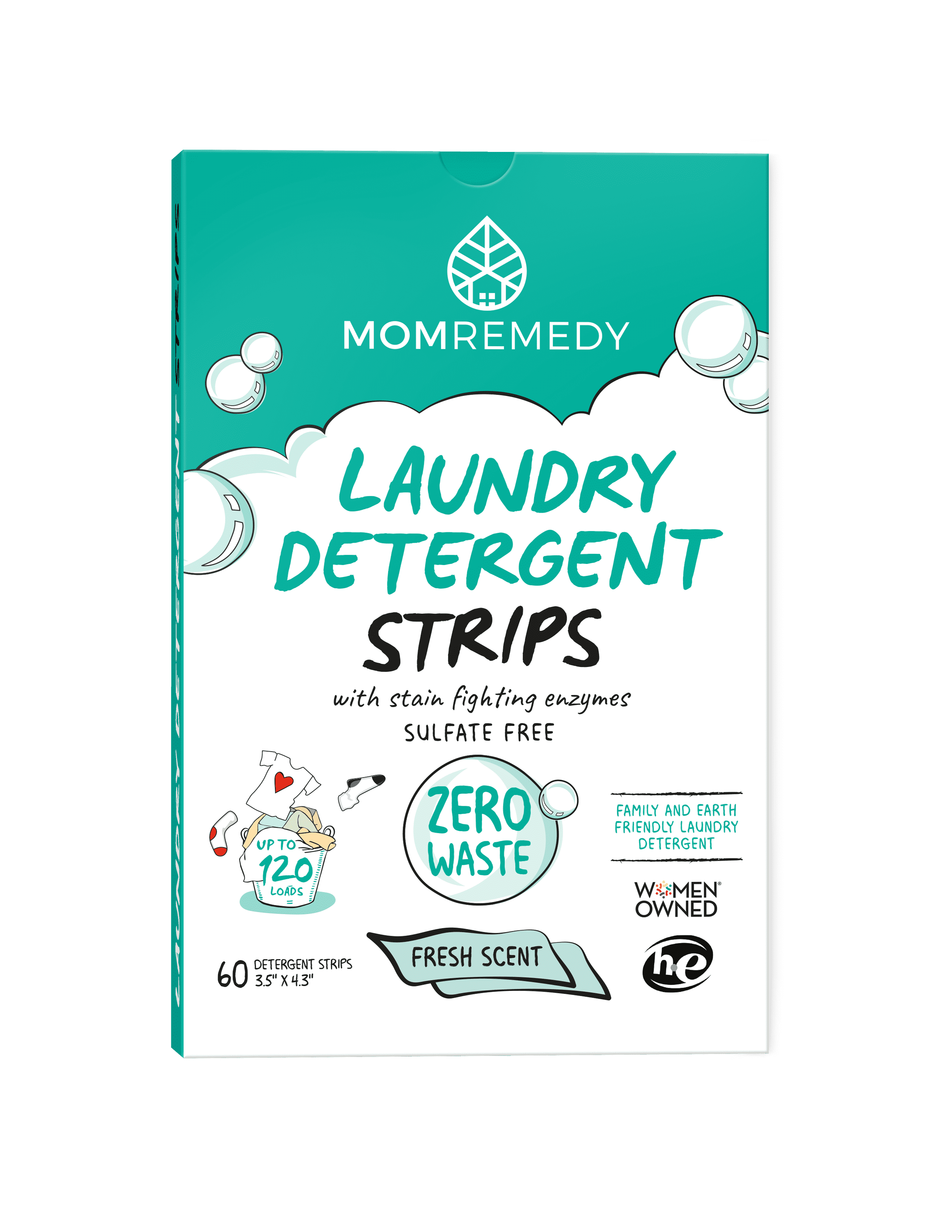 MomRemedy Zero Waste Laundry Detergent Sheets, Adult, Fresh Scent, 60 ...