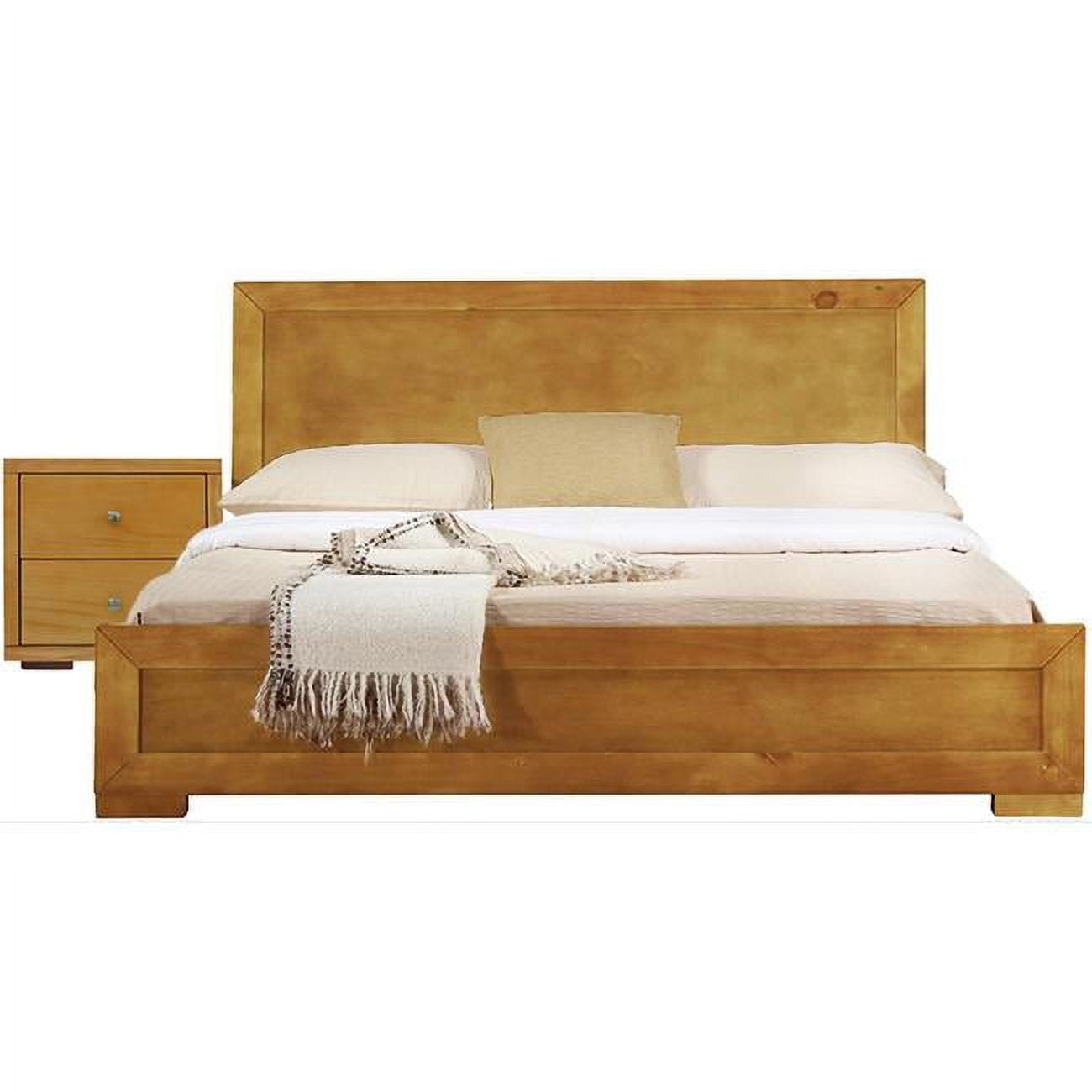 Moma Oak Wood Platform Twin Size Bed with Nightstand - Walmart.com