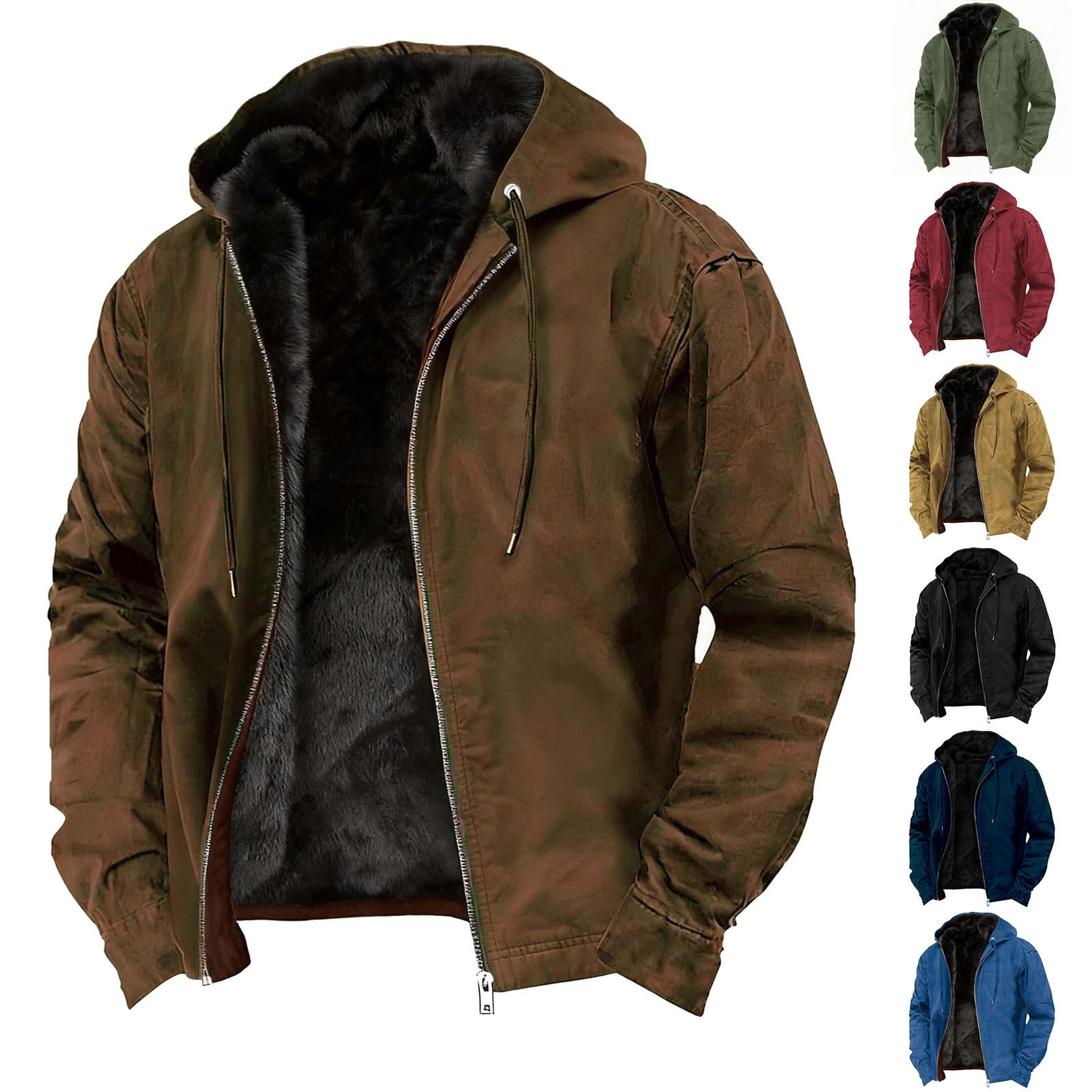 Momasggi Men's Big and Tall Fleece Jackets Full Zip Hooded Jacket Cozy ...