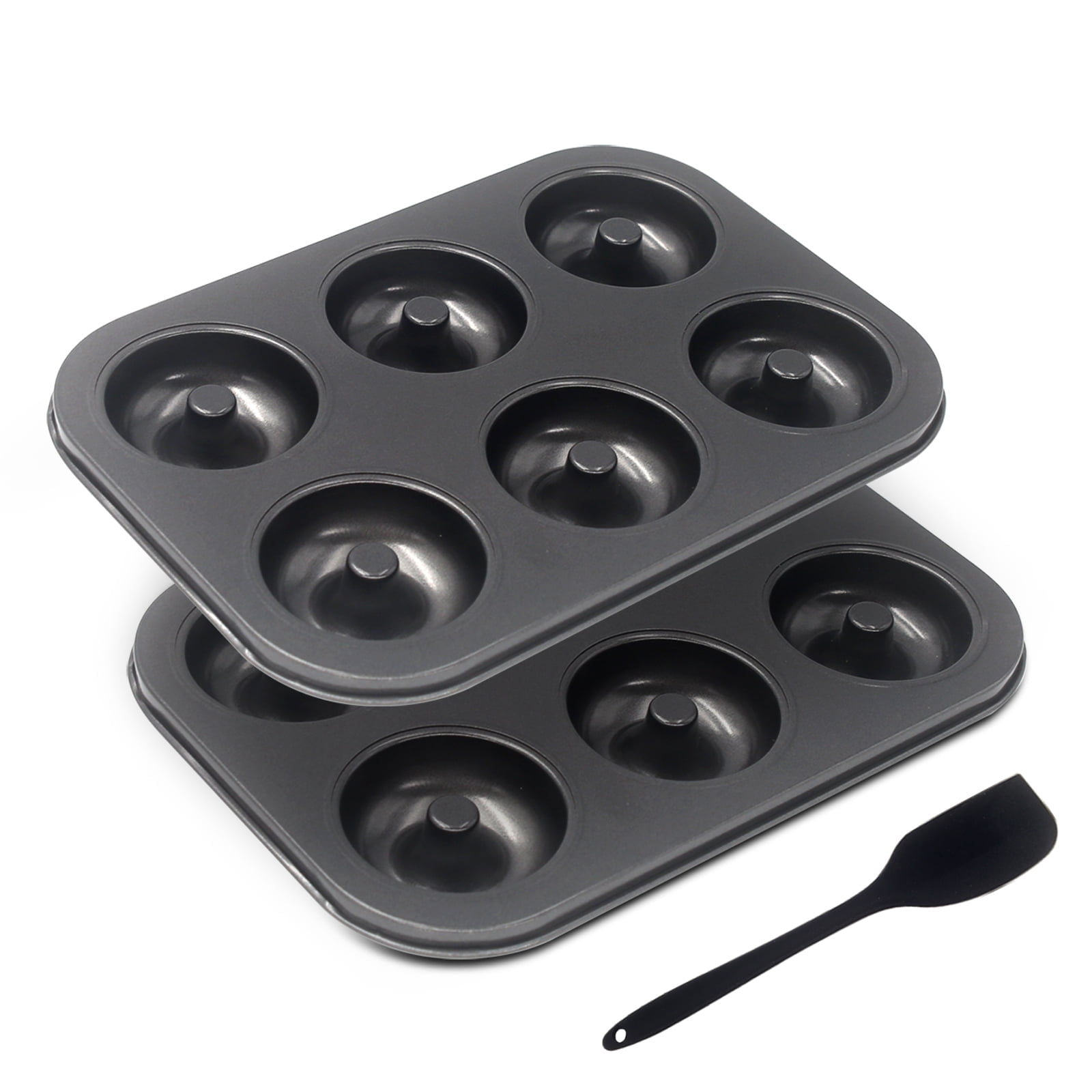 Mombake Donut Pans, Non-stick 6-Cavity Baking Set with Scraper, Oven ...