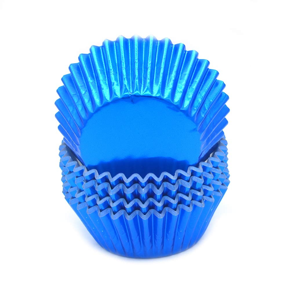 Mombake Blue Foil Cupcake Liners, Standard Muffin Baking Cups, 100 ...