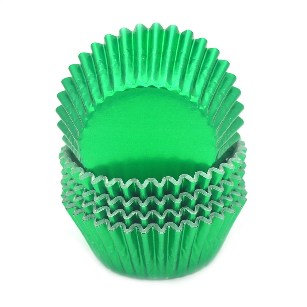 Mombake Standard Foil Green Cupcake Liners Muffin Baking Cups for Party ...
