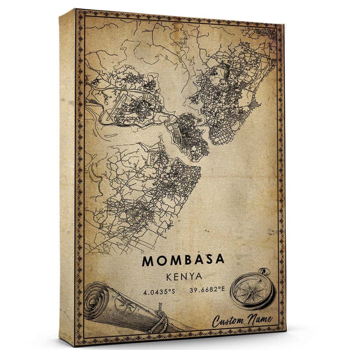 Mombasa Map Poster, Kenya Map Art Poster, Canvas, Mombasa Map City ...