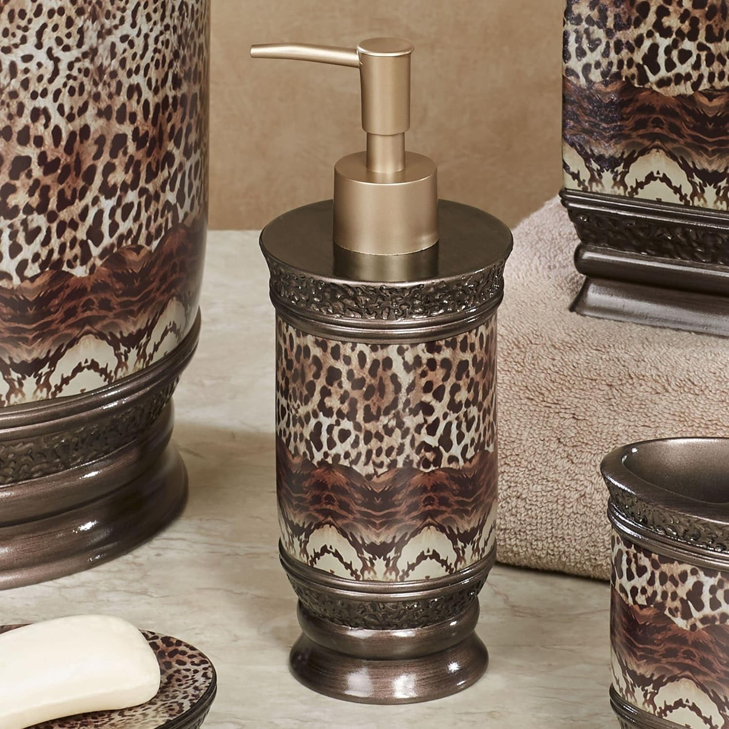 Mombasa Safari Animal Print Lotion Soap Dispenser Multi Warm Lotion ...