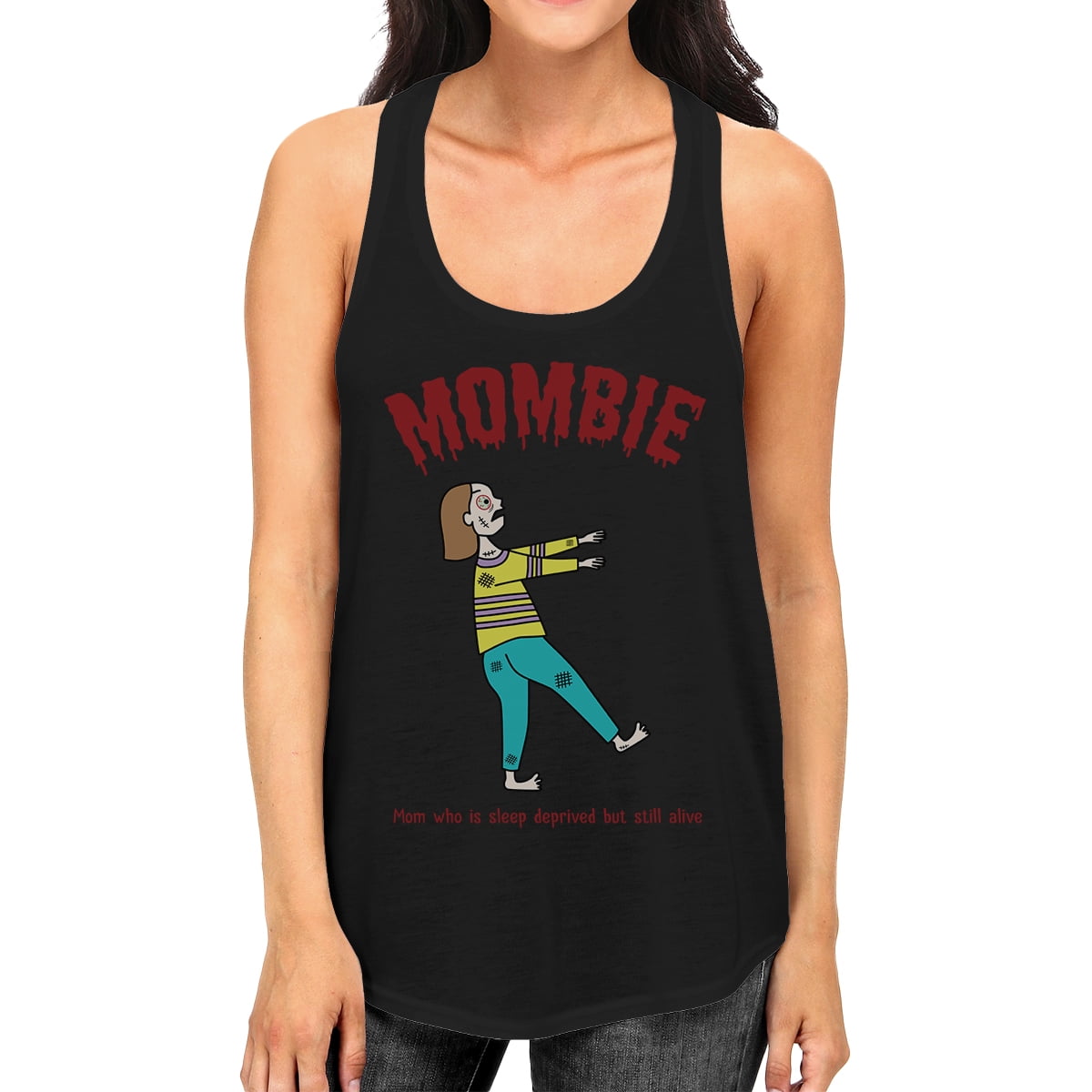 Mombie Sleep Deprived Still Alive Womens Black Tank Top - Walmart.com