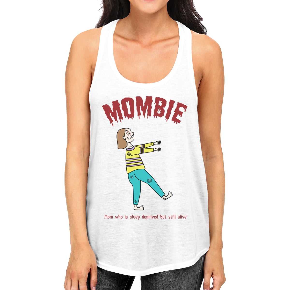 Mombie Sleep Deprived Still Alive Womens White Tank Top - Walmart.com