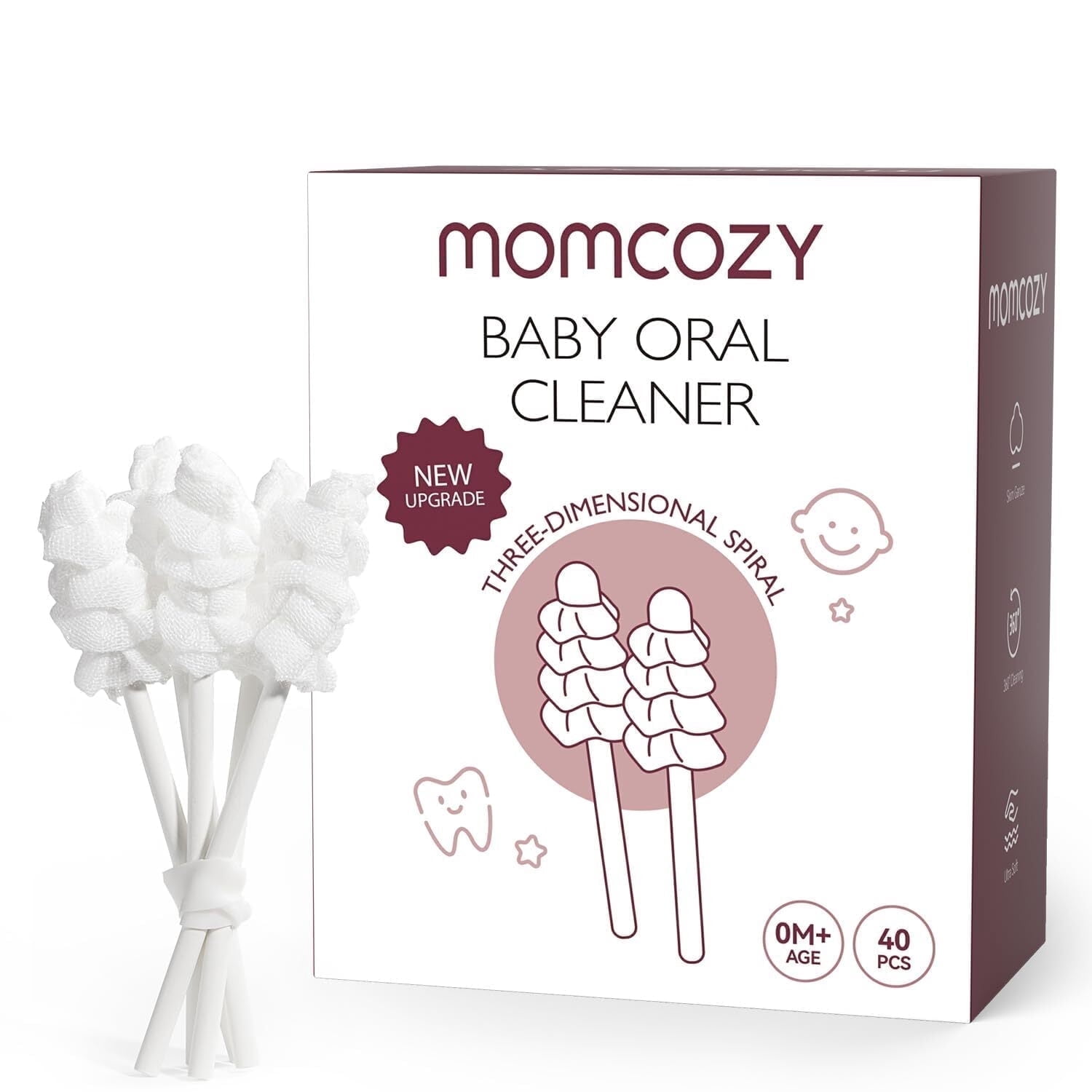 Momcozy Baby Tongue Cleaner, Extra Soft Medical-Grade Gauze, 360Â° Gum ...