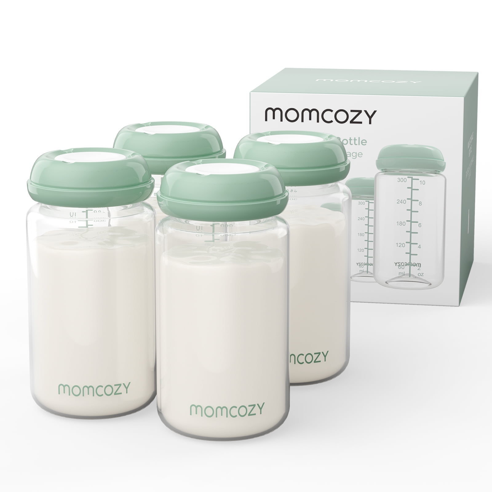 Momcozy Natural Baby Bottle, 11oz Wide-Neck Breast Milk Container, BPA ...