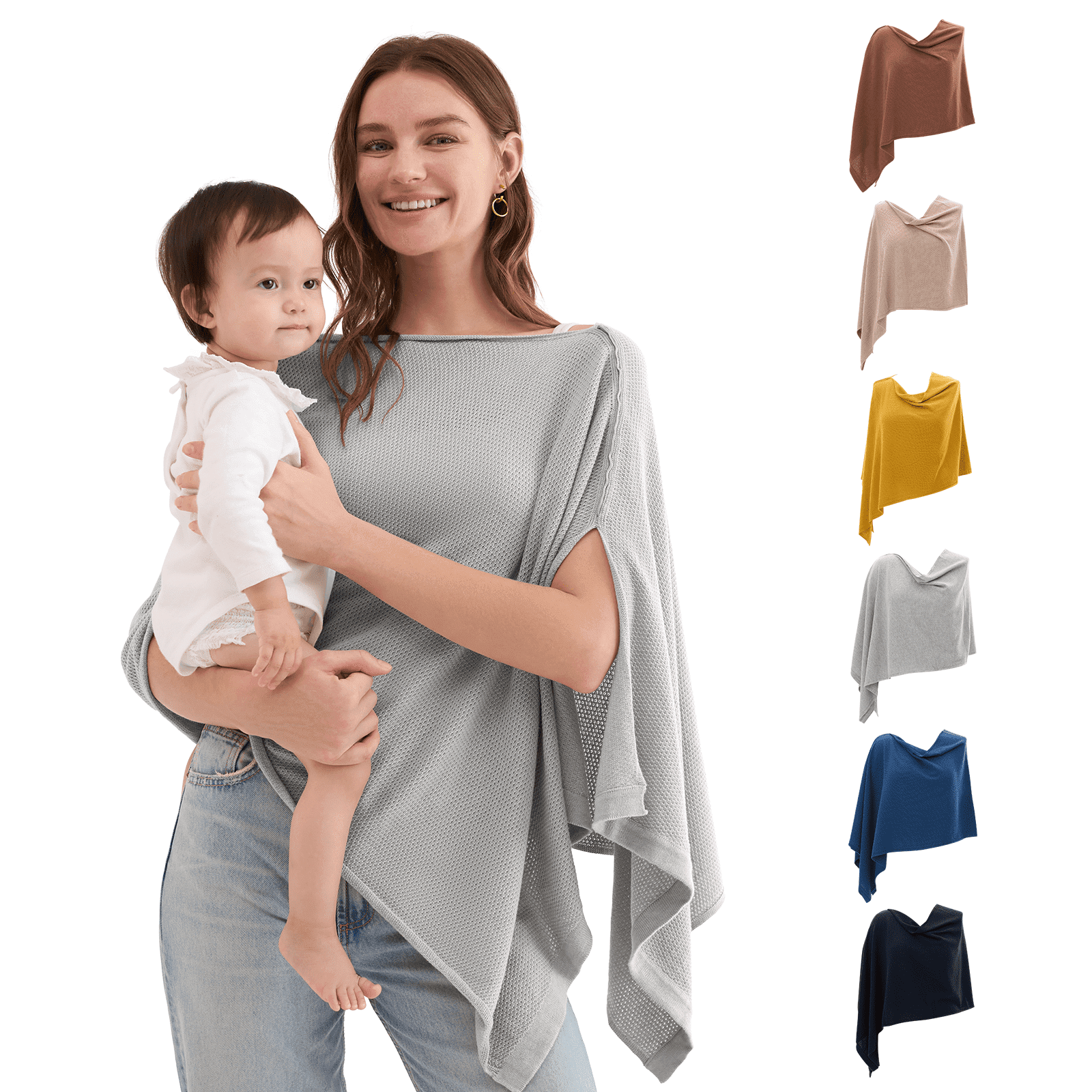 Momcozy Nursing Cover for Breastfeeding, Breathable Soft Privacy Poncho ...