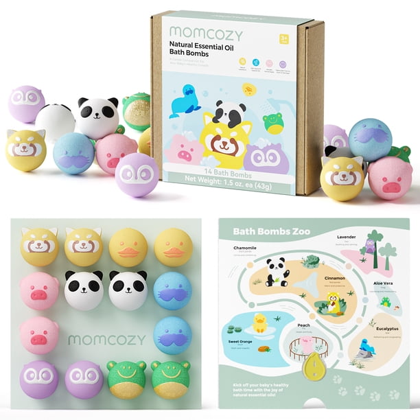 Momcozy Organic Bath Bombs Gift Set, 14 Pcs Bubble Bath Fizzy Balls ...
