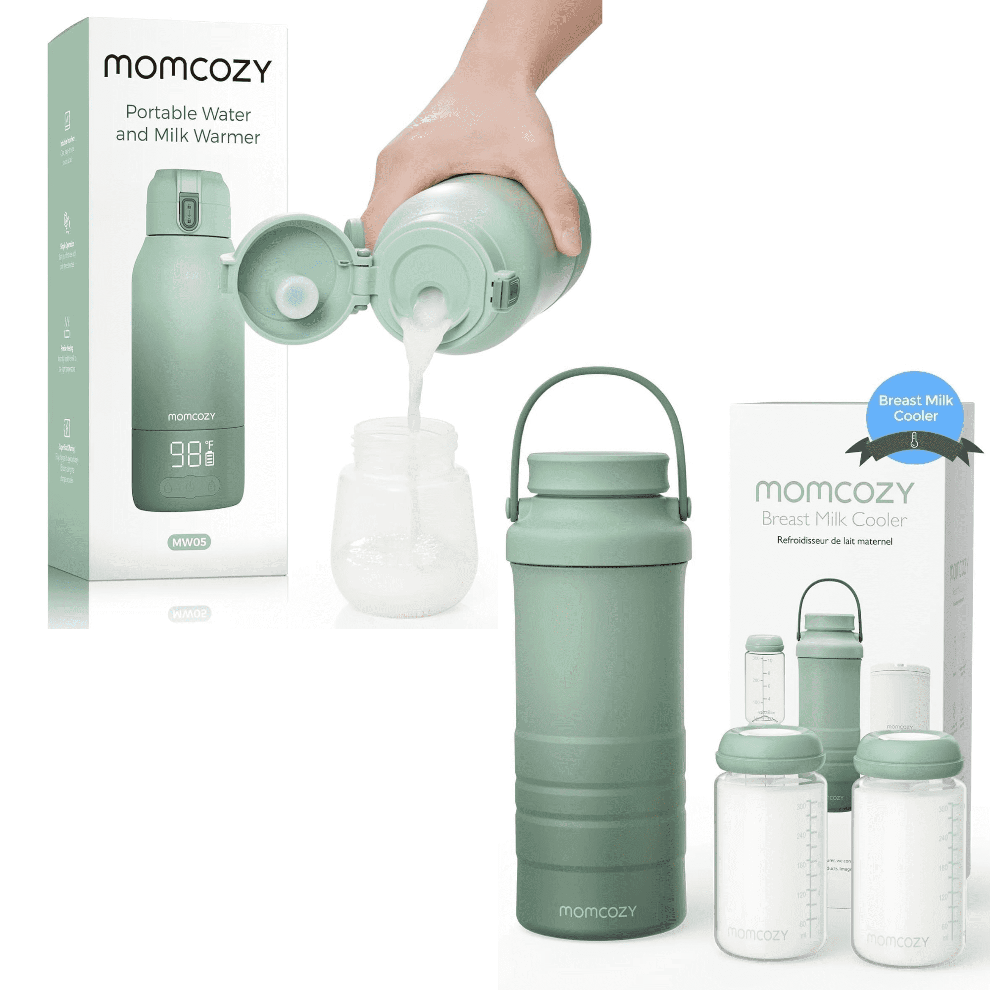 Momcozy Portable Milk Warmer for Travel – Dual Heating Modes for Breast ...