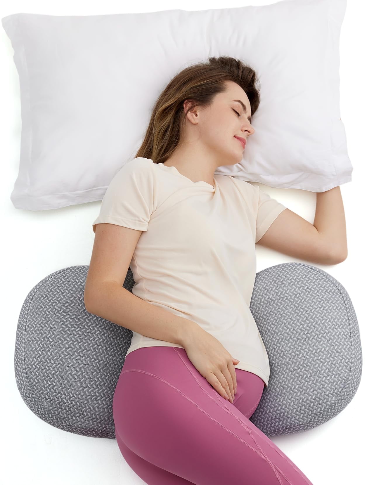 Momcozy Pregnancy Pillow, Adjustable W-shaped maternity support pillow ...