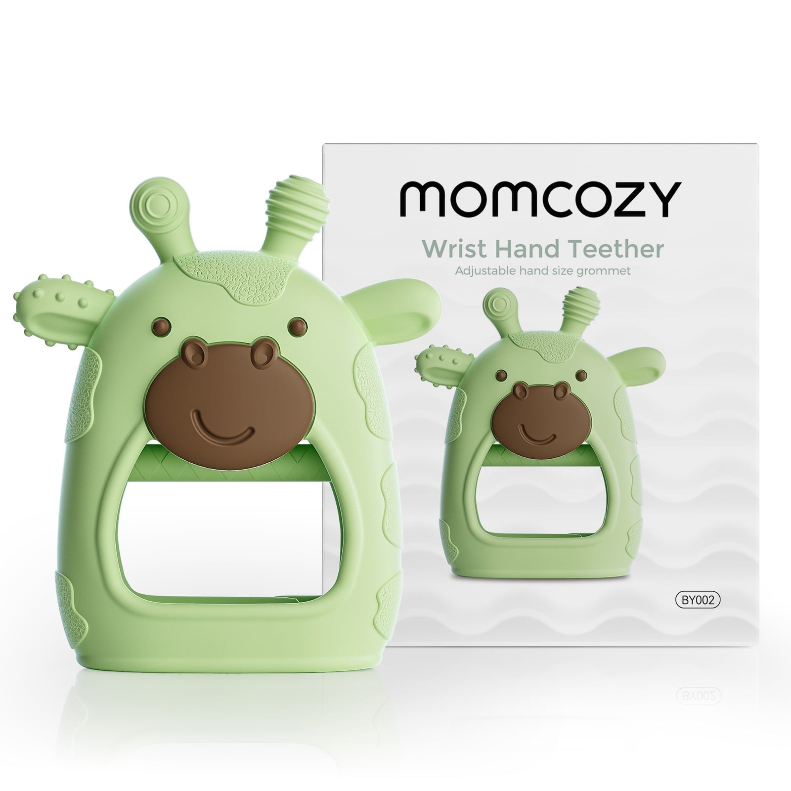 Momcozy Silicone Baby Teether Giraffe Green, Teething Relief Toys for ...