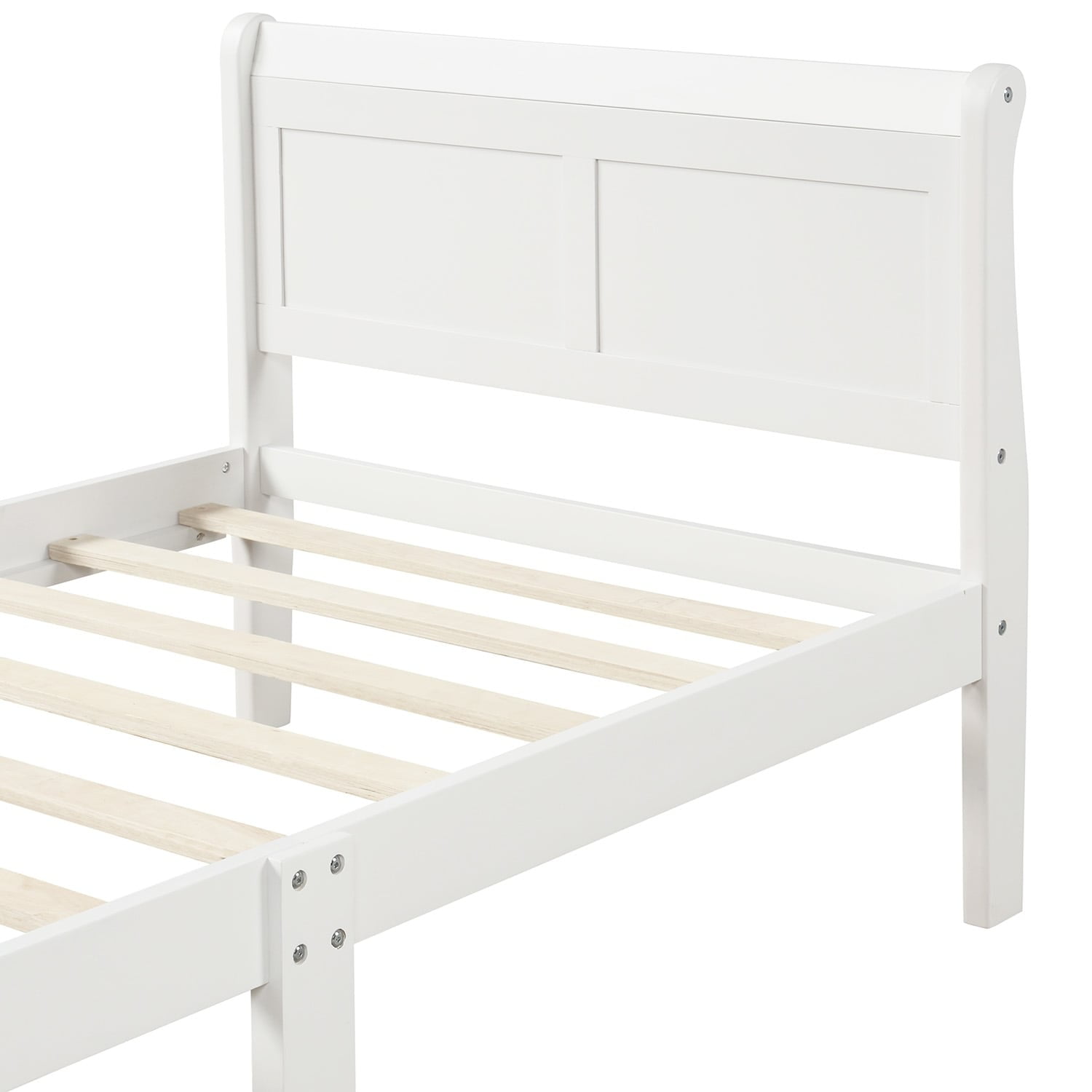 Momei Wood Platform Bed Twin Bed Frame Mattress Foundation Sleigh Bed ...
