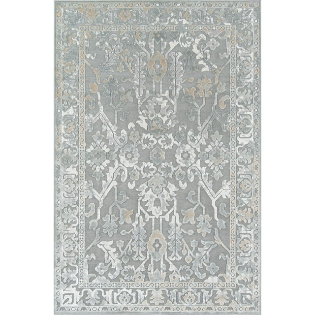 Momeni Floral Traditional Area Rugs, Gray,5'3" X 7'6" - Walmart.com