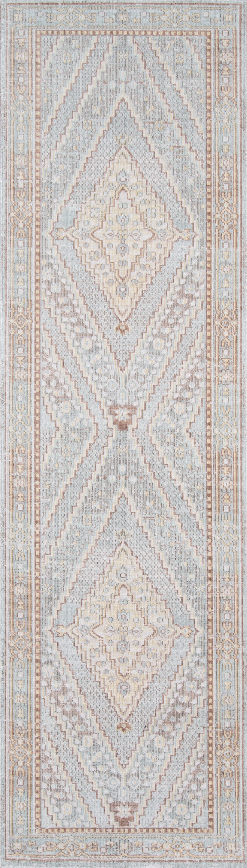 Momeni Isabella Polyester Machine Made Blue Runner 2'7" X 8' - Walmart.com