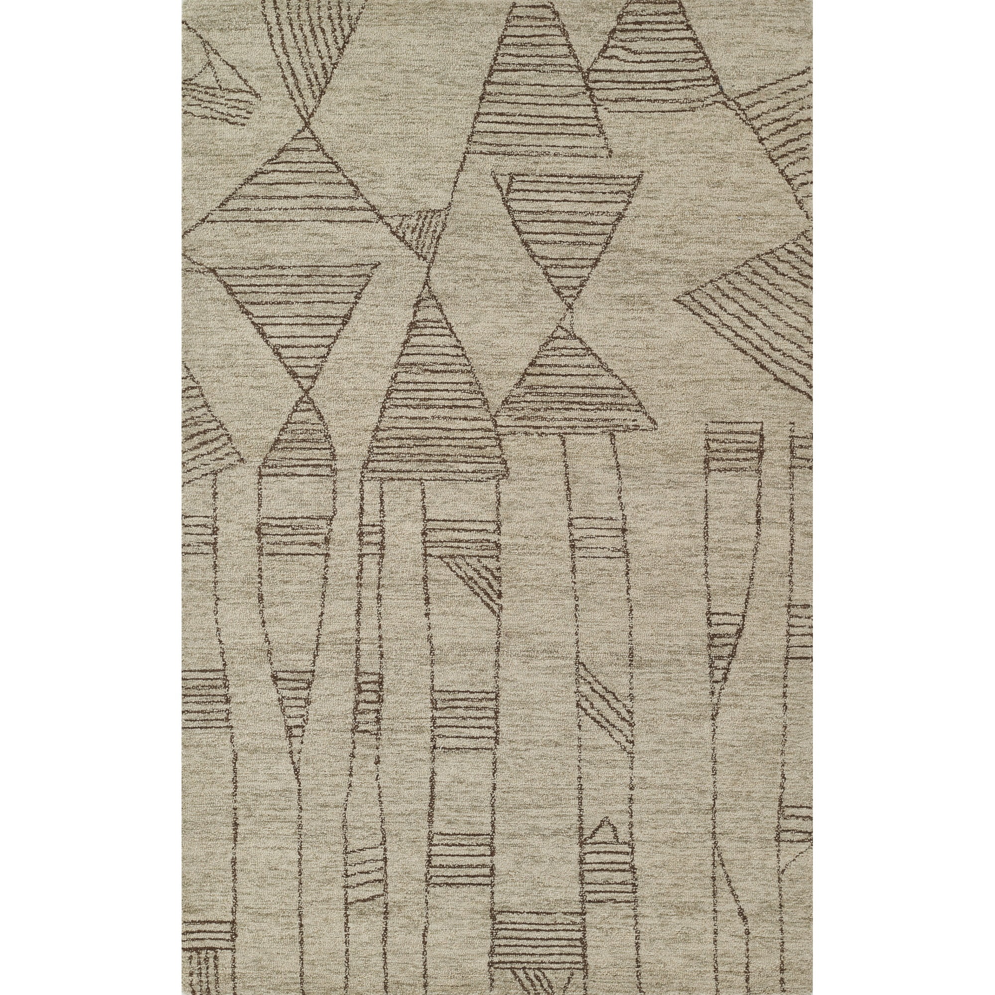 Momeni Teppe Hand Tufted Wool Geometric Area Rug 3'6" X 5'6" - Grey ...