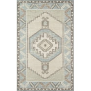 Momeni Anatolia Wool and Nylon Machine Made Blue Area Rug 5'3" X 7'6 ...