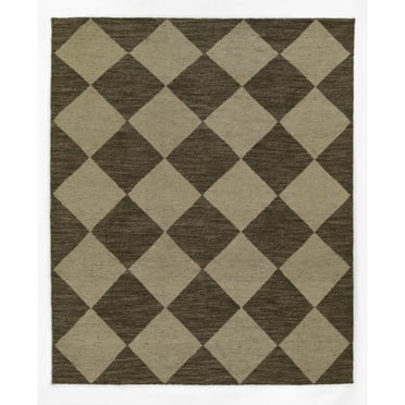 EORC T65BN 4 ft. Madrid Brown Hand Tufted Wool Brown Swirl Rug ...