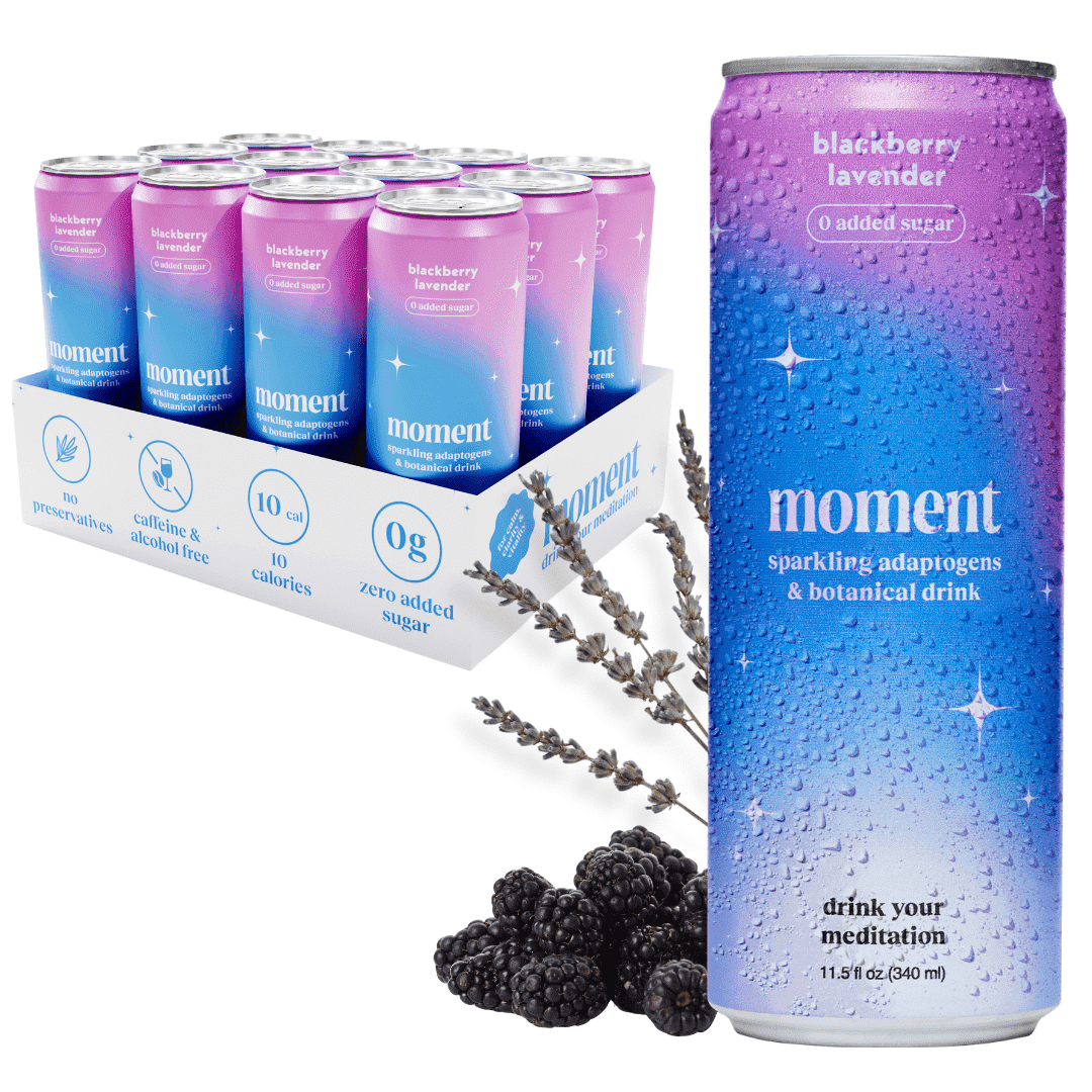Moment Adaptogen Drink Blackberry Lavender Sparkling Soda, 11.5 Oz, 12 ...