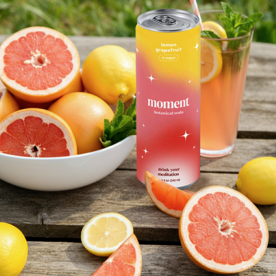 Moment Adaptogen Drink Lemon Grapefruit Sparkling Soda, 11.5 Oz, 12 ...