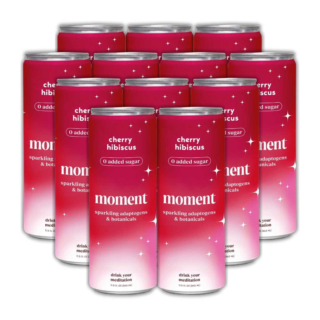 Moment Sparkling Botanical Cherry Hibiscus Water 11.5 fl oz (Pack Of 12 ...