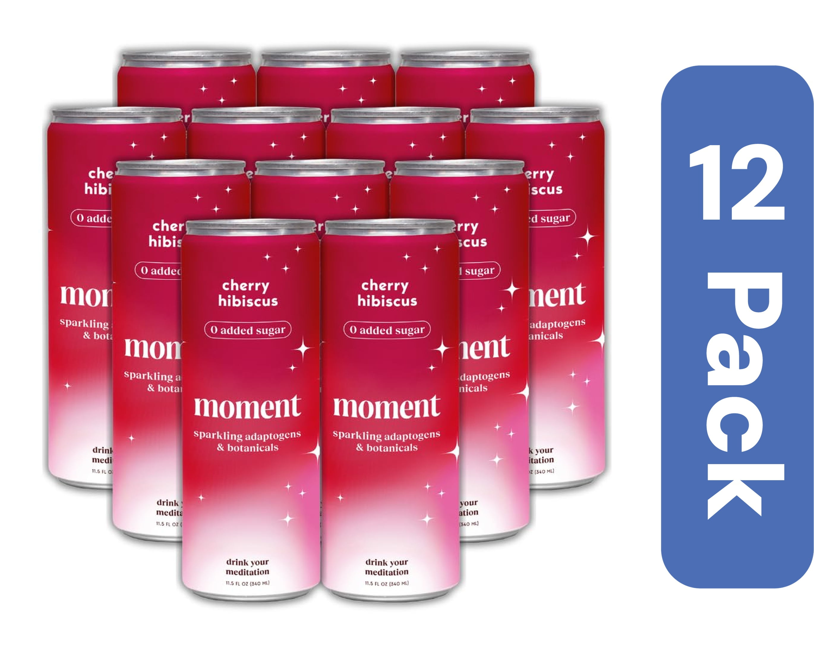 Moment Sparkling Botanical Cherry Hibiscus Water 11.5 fl oz (Pack Of 12 ...